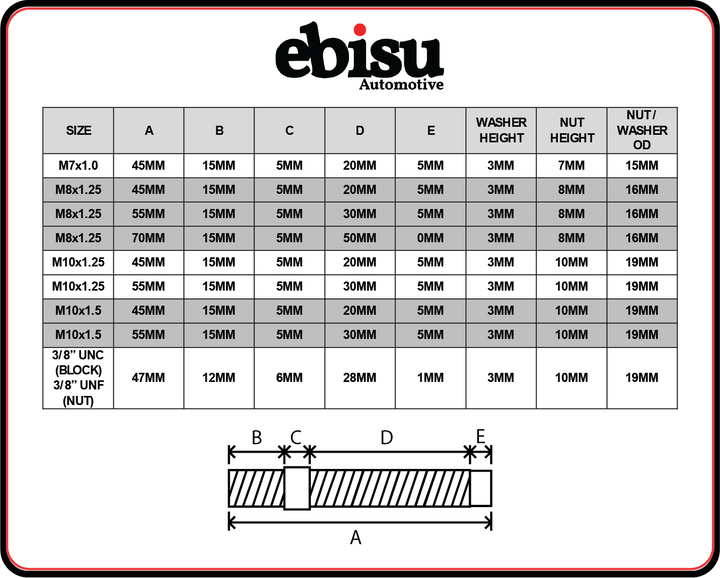 Titanium Manifold Stud - Individual | Ebisu Automotive